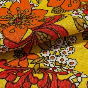 Vintage | Kitchen | Nos Set Of 2 Vintage 7s Floral Print 00 Linen Tea ...